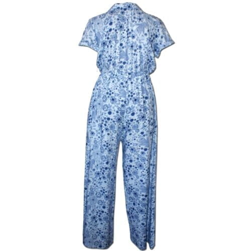 Blue Floral Jumpsuit - Astounding Style That Drapes & Moves