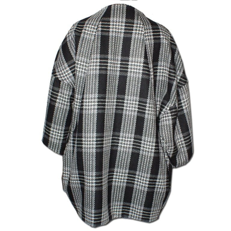 Nucleus ⋆ Monochrome Plaid Coat - Kyoto Oversized Cocoon