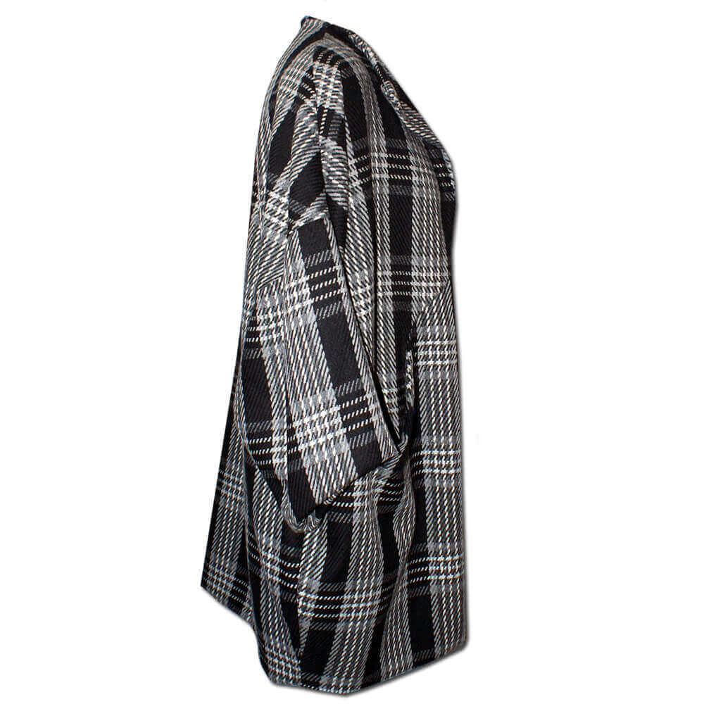 Nucleus ⋆ Monochrome Plaid Coat - Kyoto Oversized Cocoon