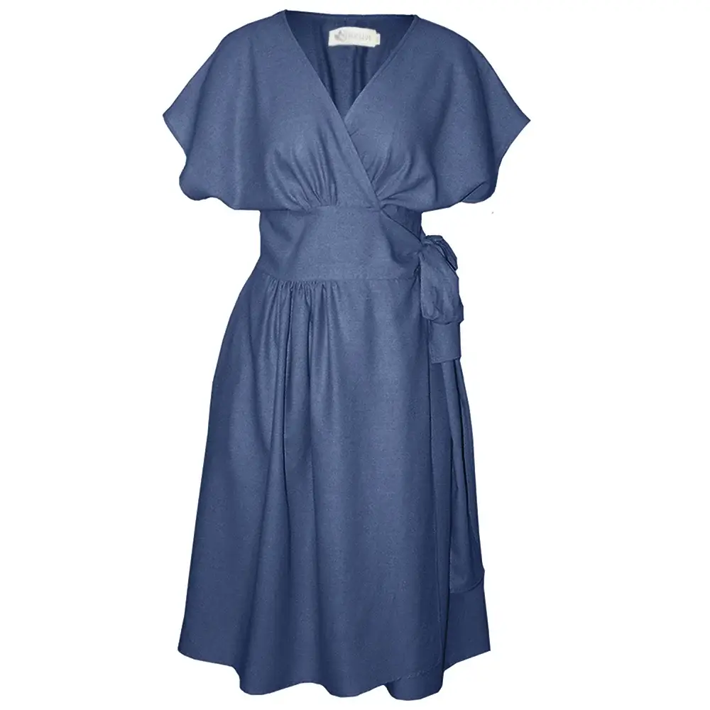 Nucleus ⋆ Airforce Blue Midi Suki Dress - Summers Finest!
