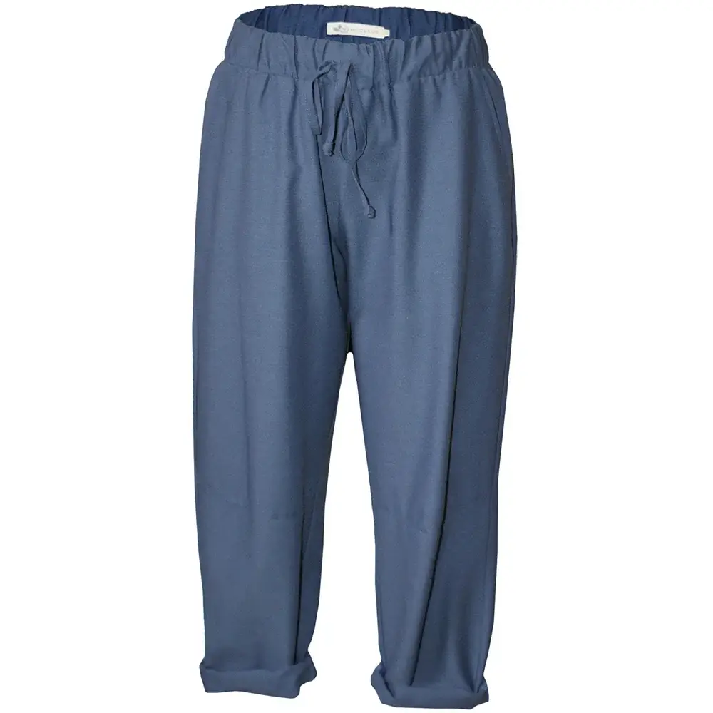 Nucleus ⋆ Blue Comfortable Pull On Pants For Women - Roll Up